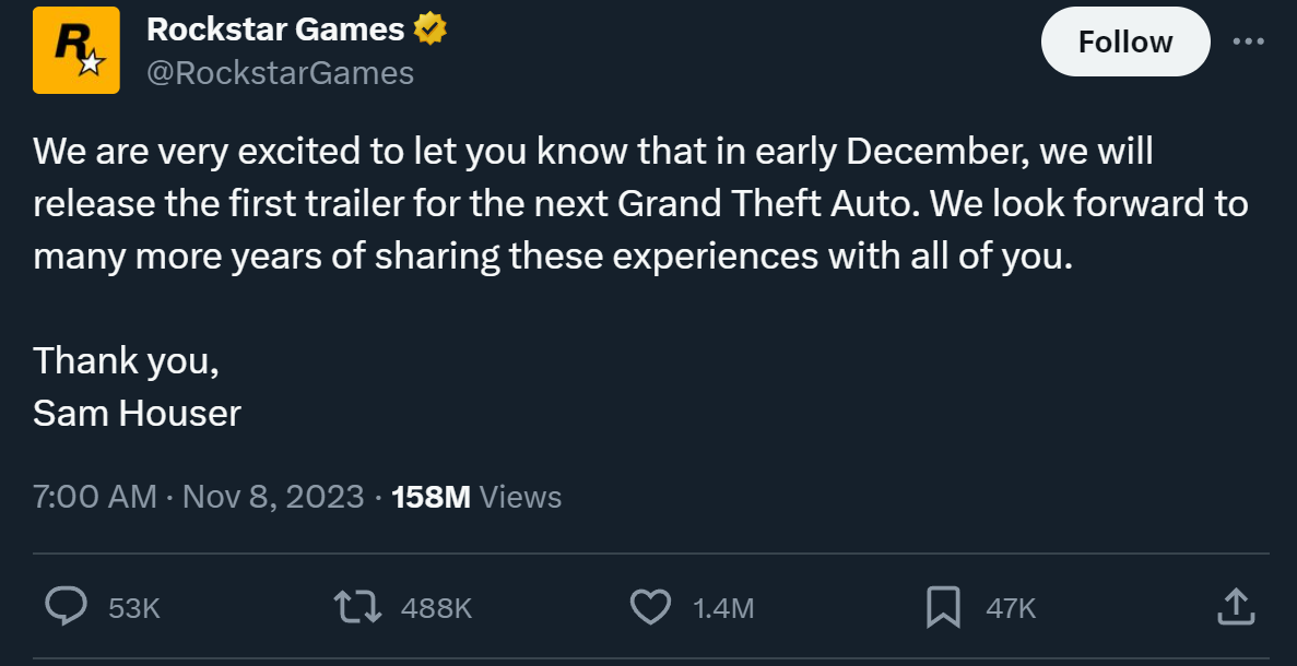 Grand Theft Auto VI Announcement – Natalie.TF